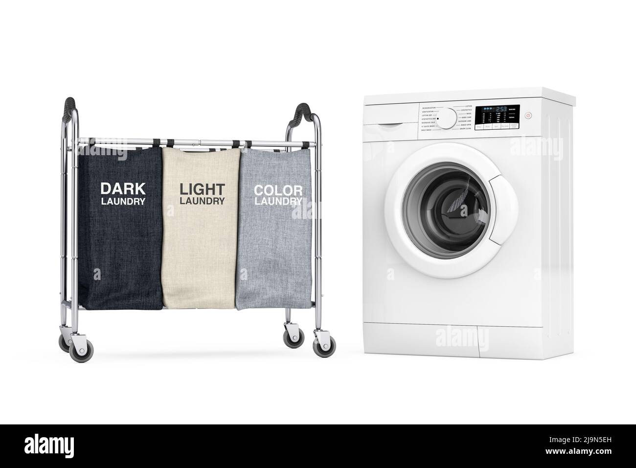 Empty Compartiments Laundry Clothing Separation Trolley Cart Room ...