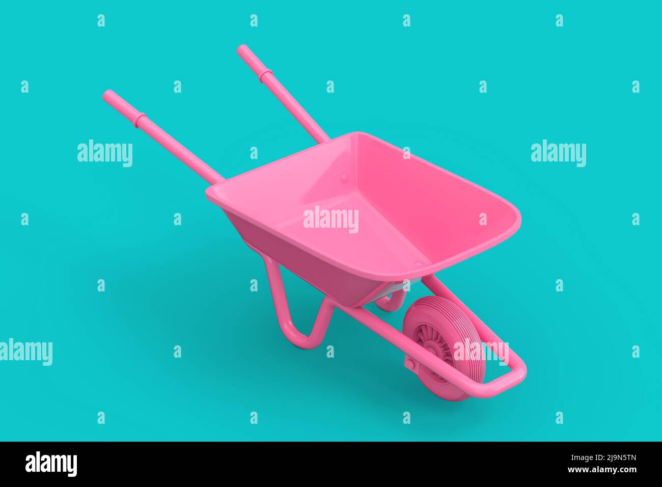 Gardening and Construction Pink Wheelbarrow in Duotone Style for on a ...