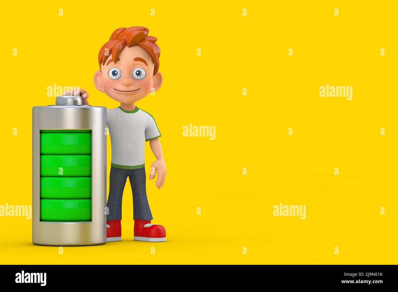 Cartoon Little Boy Teen Person Character Mascot with Abstract Charging ...