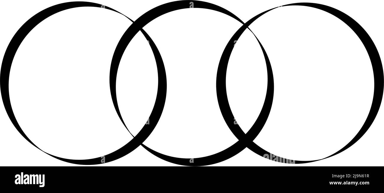 Intersecting, overlapping circles, rings. Stock vector illustration ...