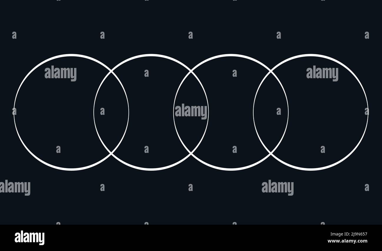 Intersecting, overlapping circles, rings. Stock vector illustration ...