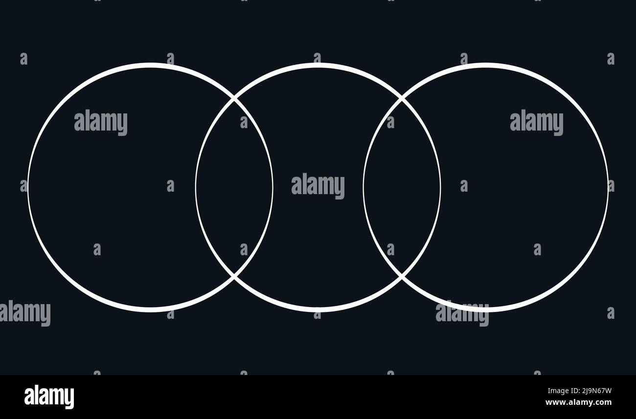 Intersecting, overlapping circles, rings. Stock vector illustration ...