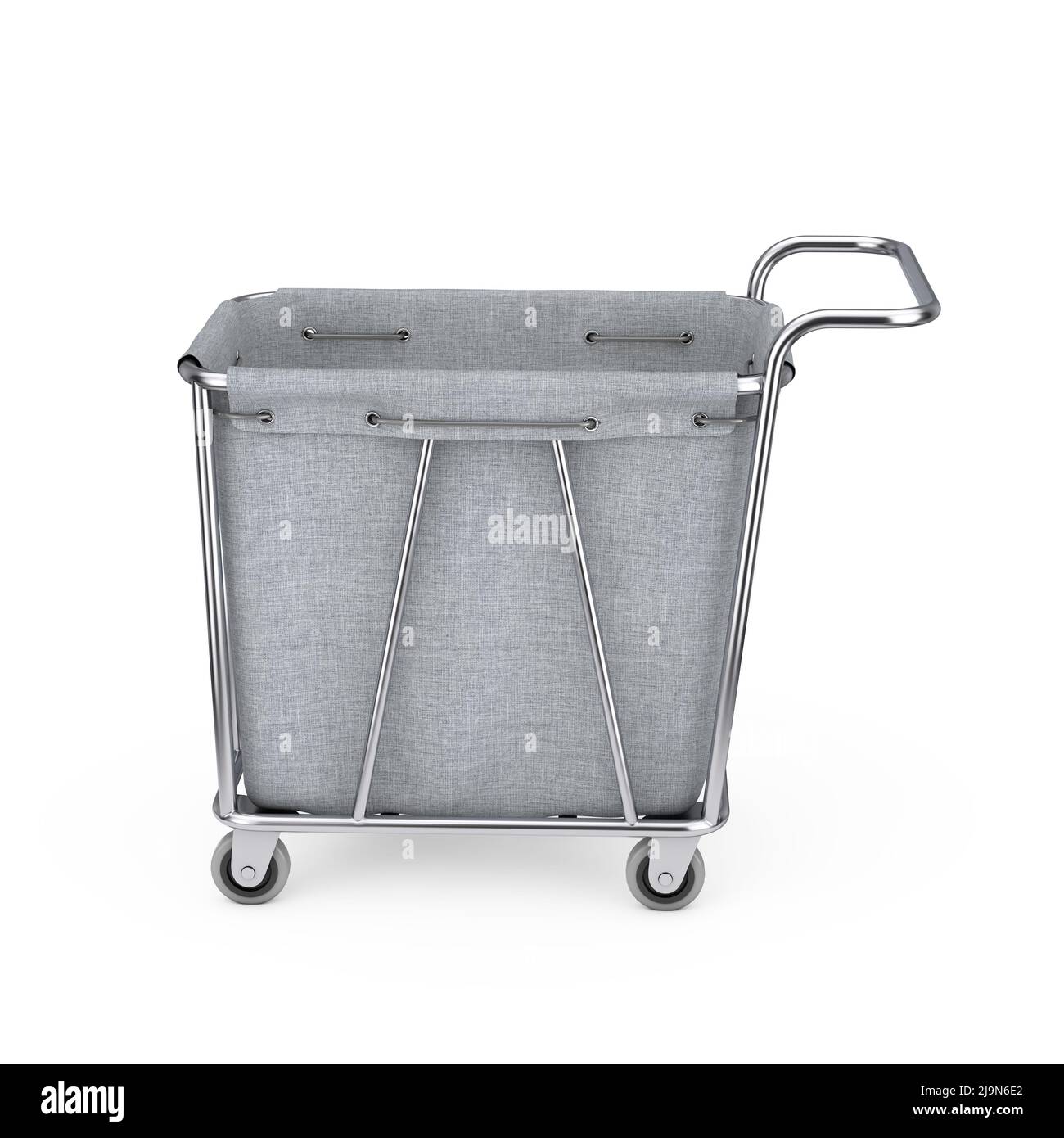 Empty Laundry Trolley Cart Room Service Tool and Equipment on a white ...