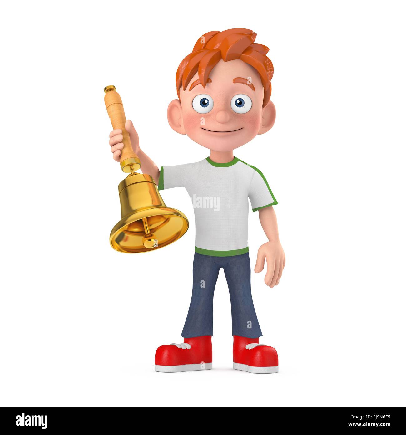 Cartoon Little Boy Teen Person Character Mascot with Vintage Golden ...