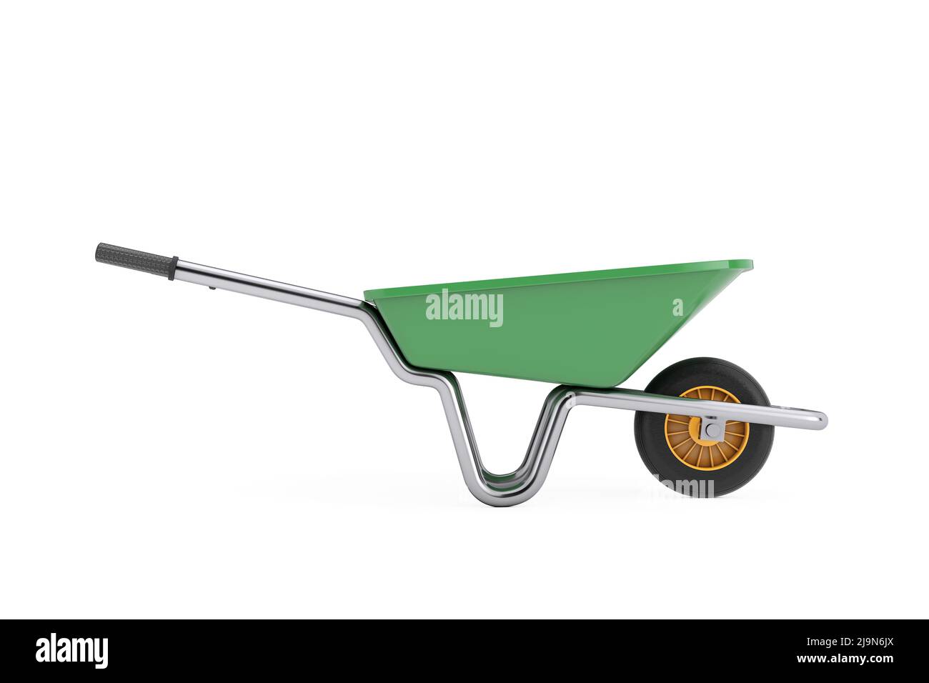 Gardening and Construction Green Wheelbarrow for on a white background ...