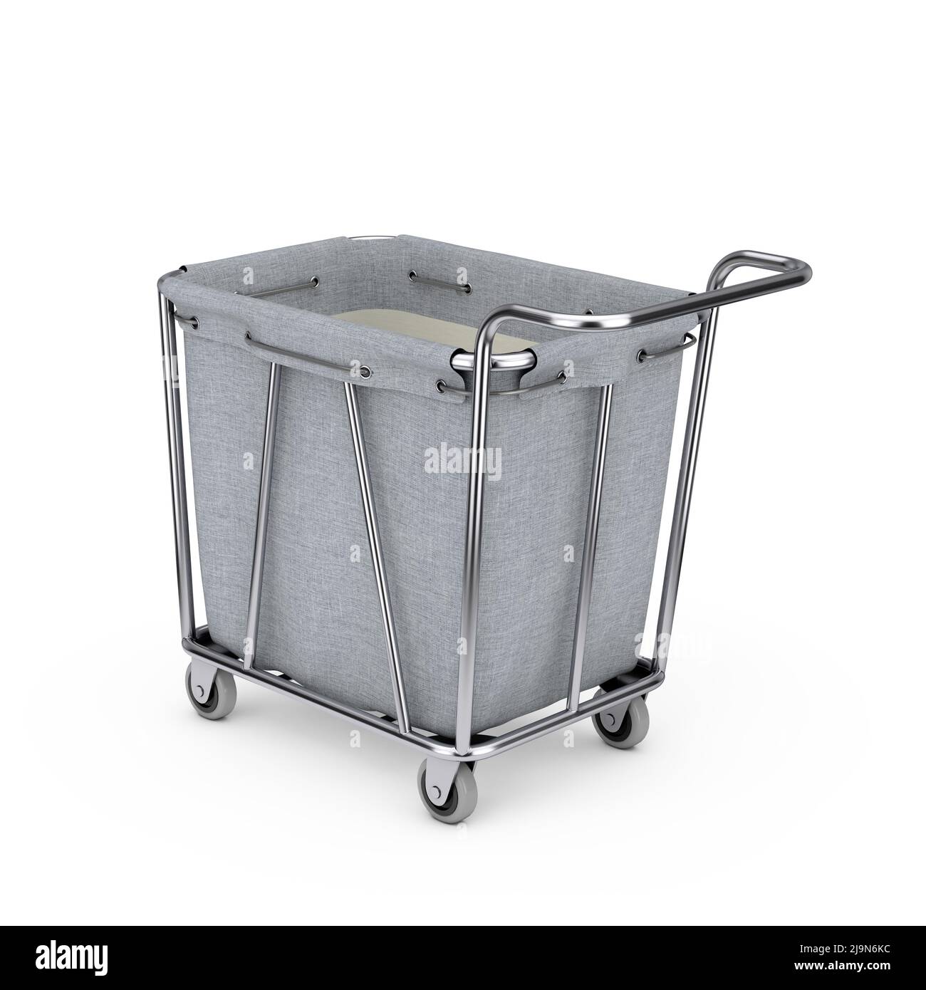 Empty Laundry Trolley Cart Room Service Tool and Equipment on a white ...