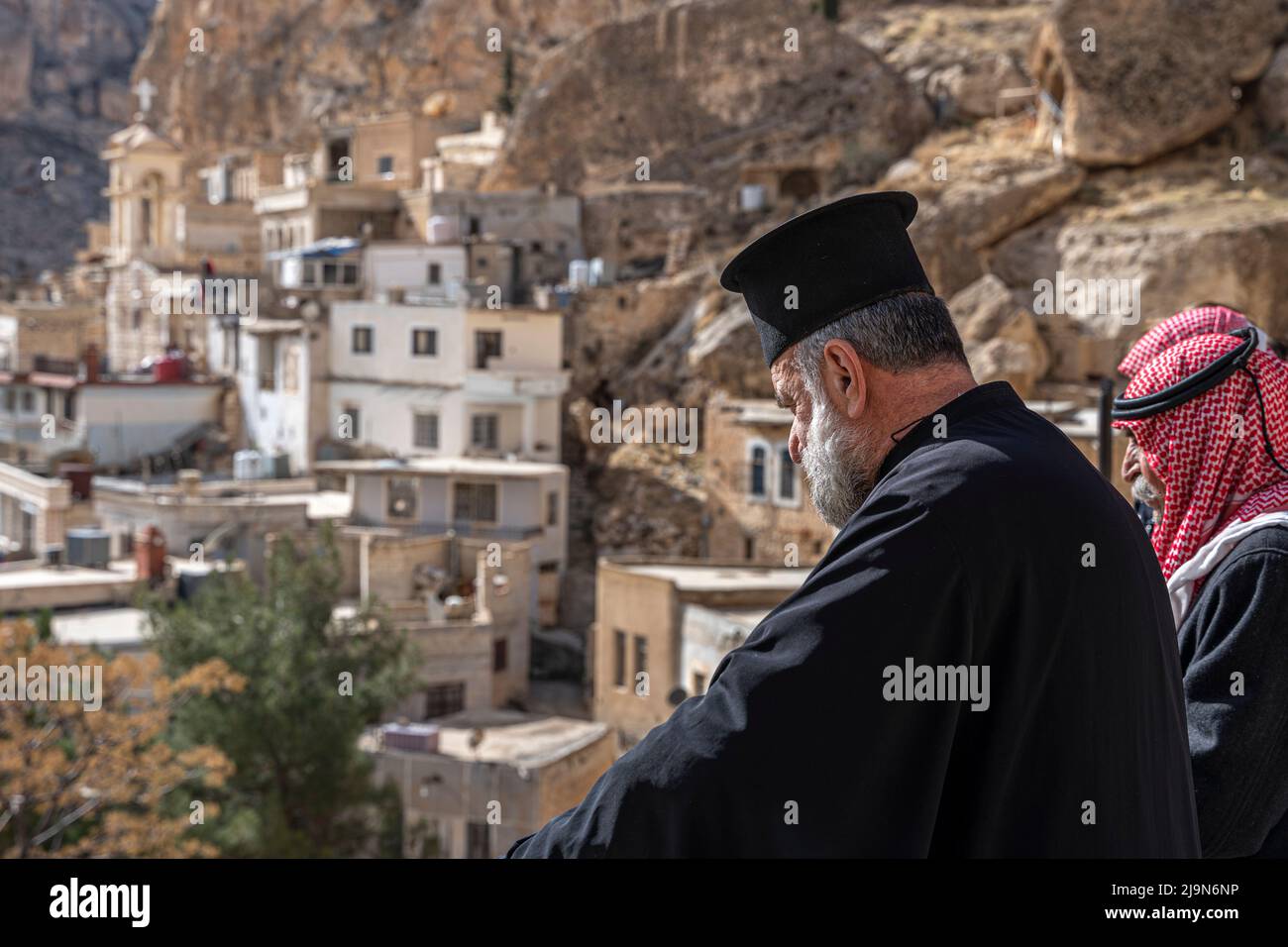 View from the monastery of St. Thekla to the Christian village of ...
