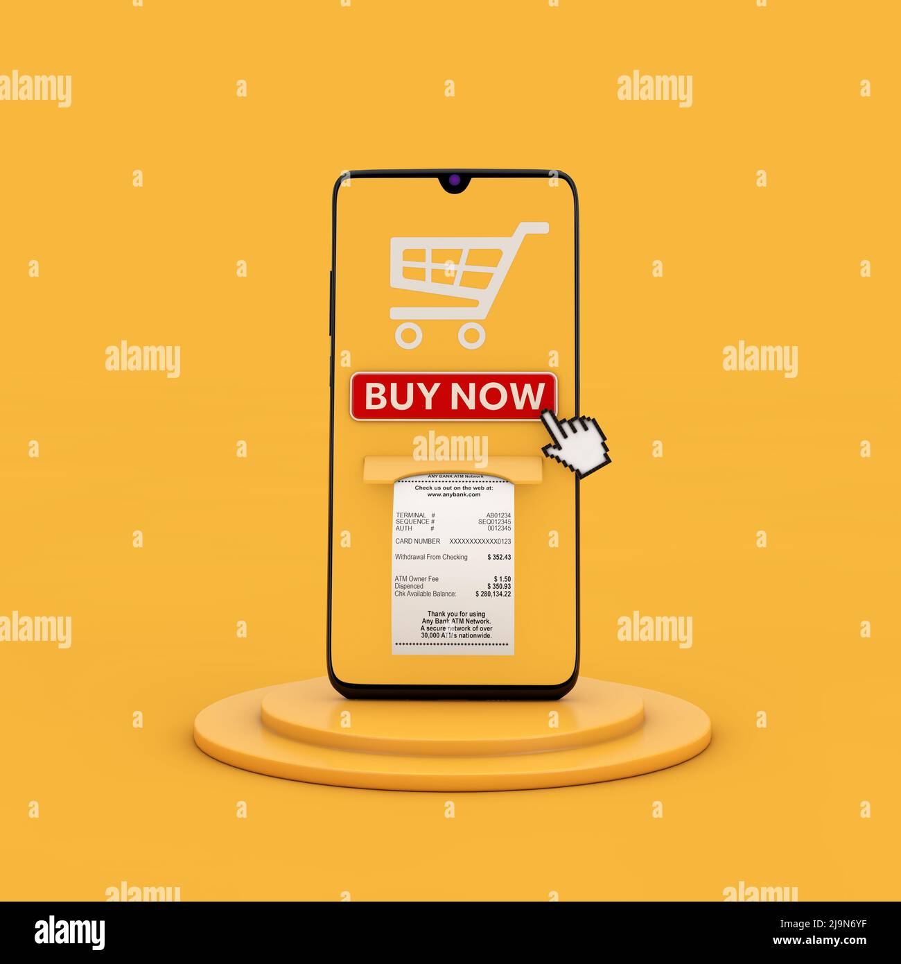 Online Buy It Now Concept. Mobile Smartphone with Buy Now Button ...