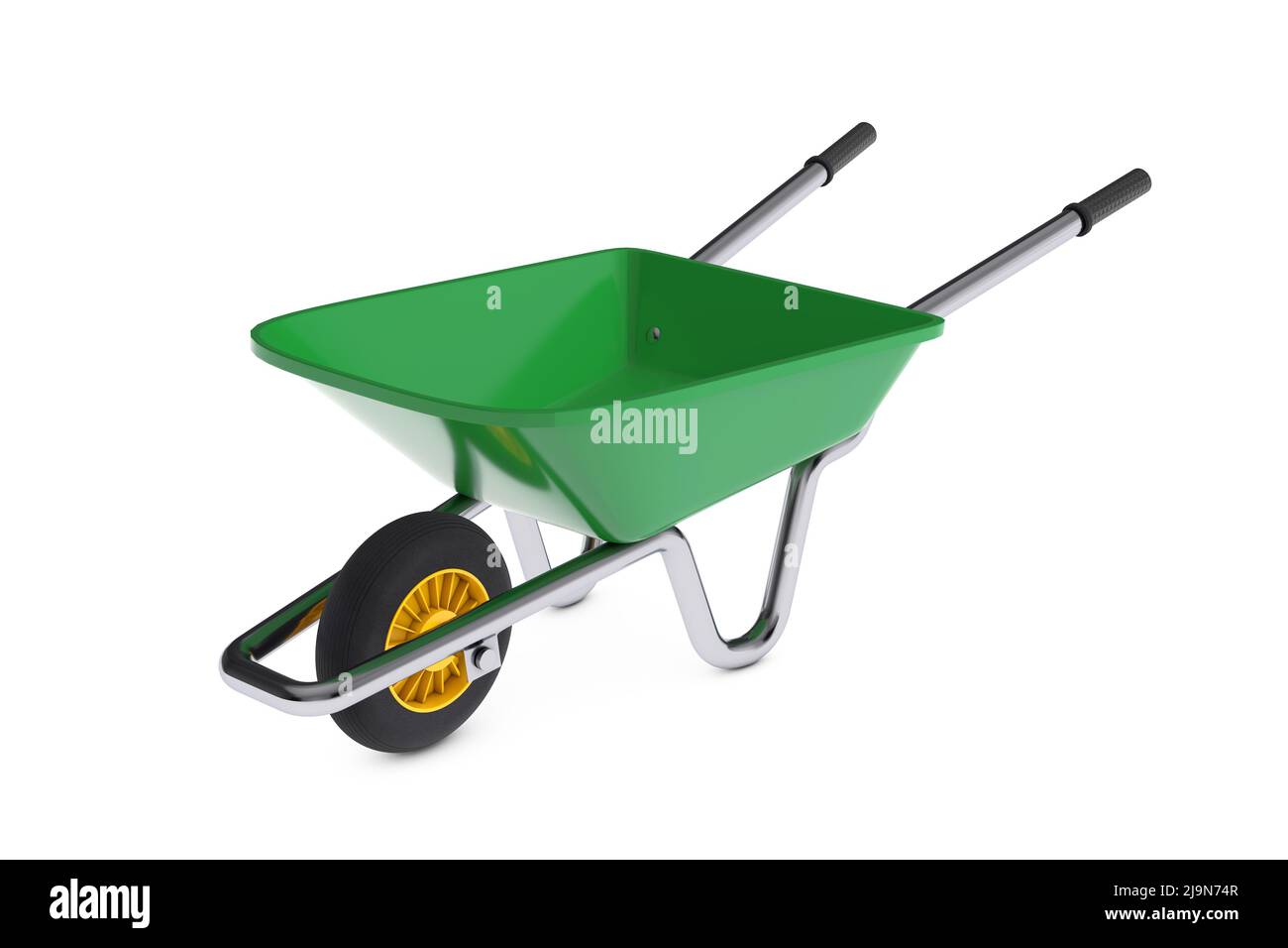 Gardening and Construction Green Wheelbarrow for on a white background ...
