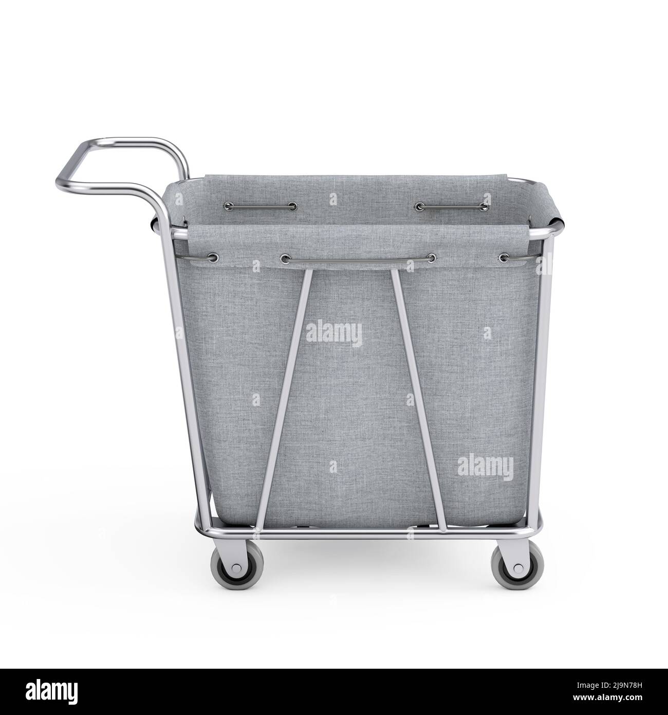 Empty Laundry Trolley Cart Room Service Tool and Equipment on a white ...