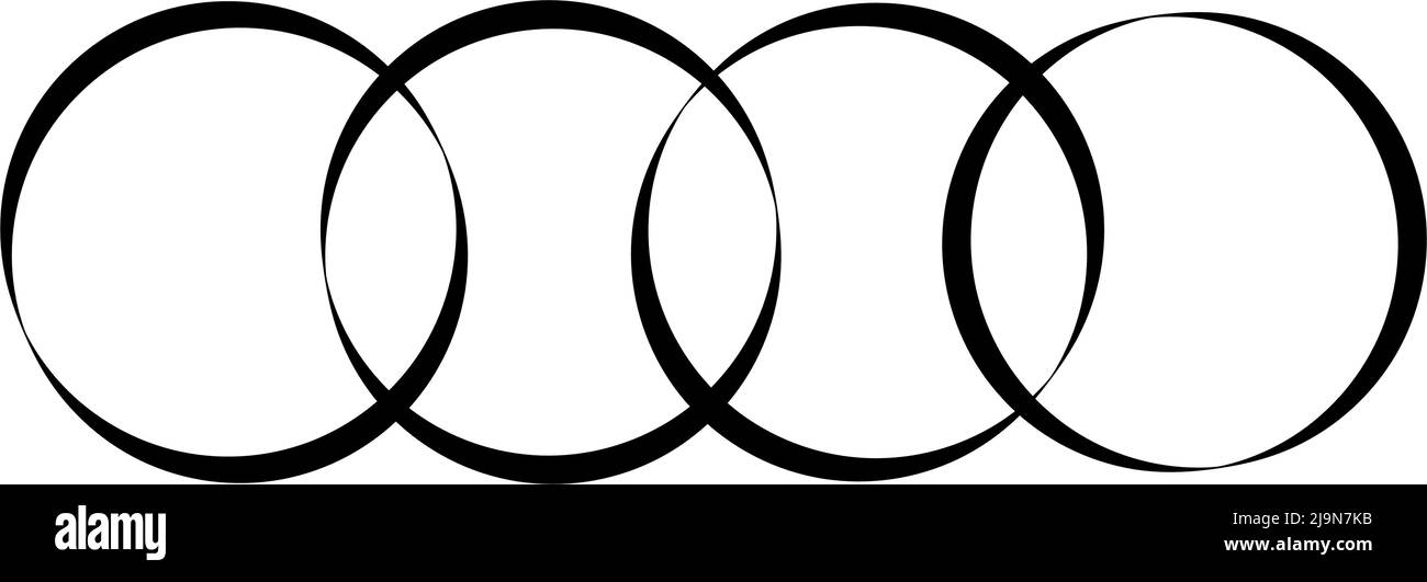 Intersecting, overlapping circles, rings. Stock vector illustration ...