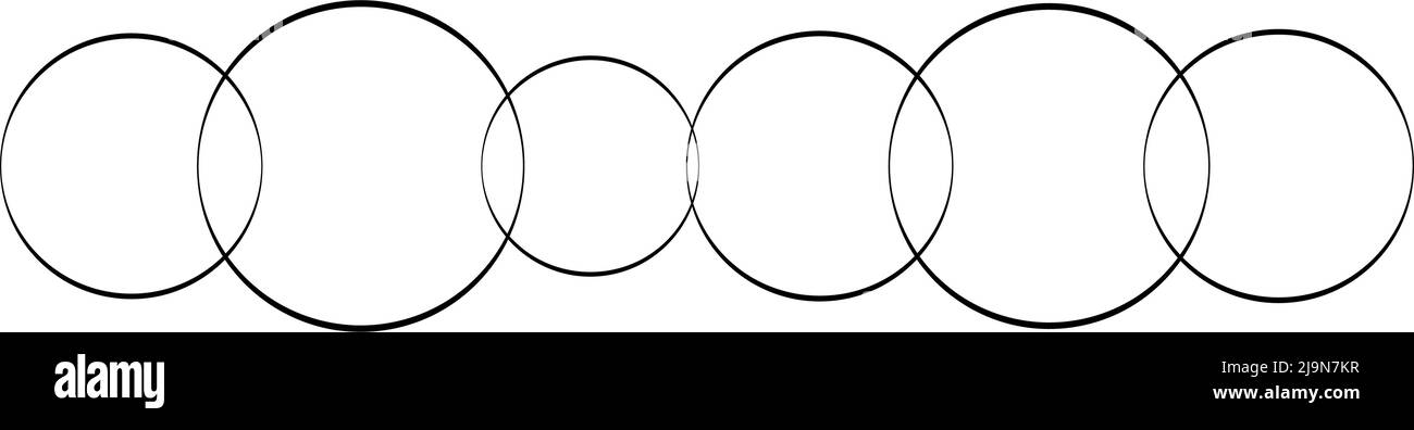 Intersecting, overlapping circles, rings. Stock vector illustration ...