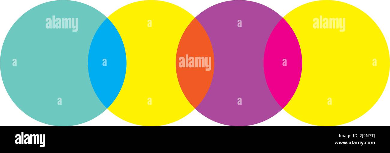 Intersecting, overlapping circles, rings. Stock vector illustration ...