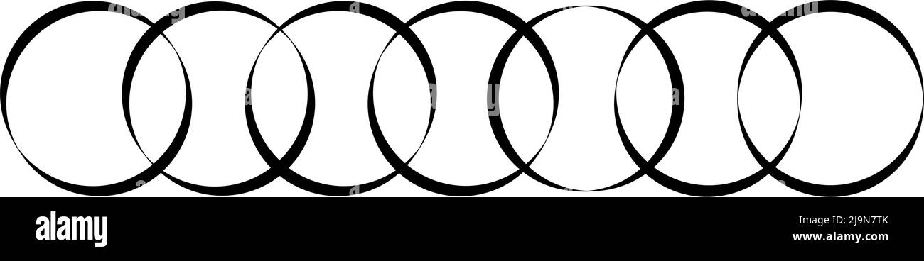 Intersecting, overlapping circles, rings. Stock vector illustration ...