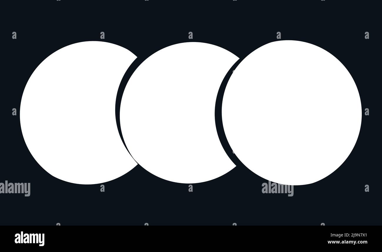 Intersecting, overlapping circles, rings. Stock vector illustration ...