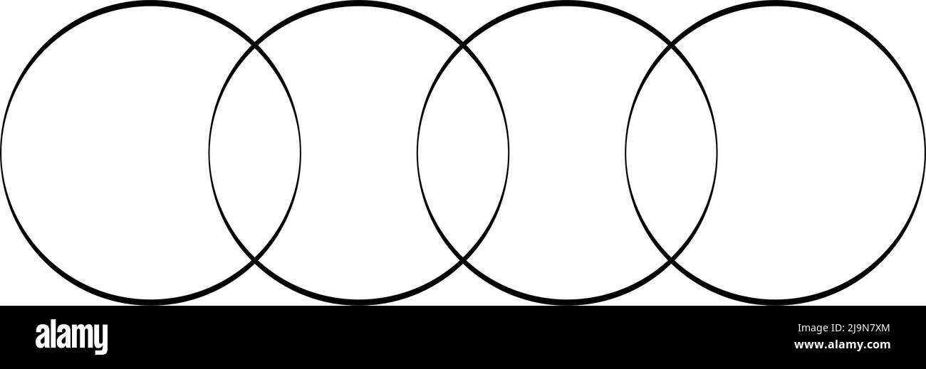 Intersecting, overlapping circles, rings. Stock vector illustration ...