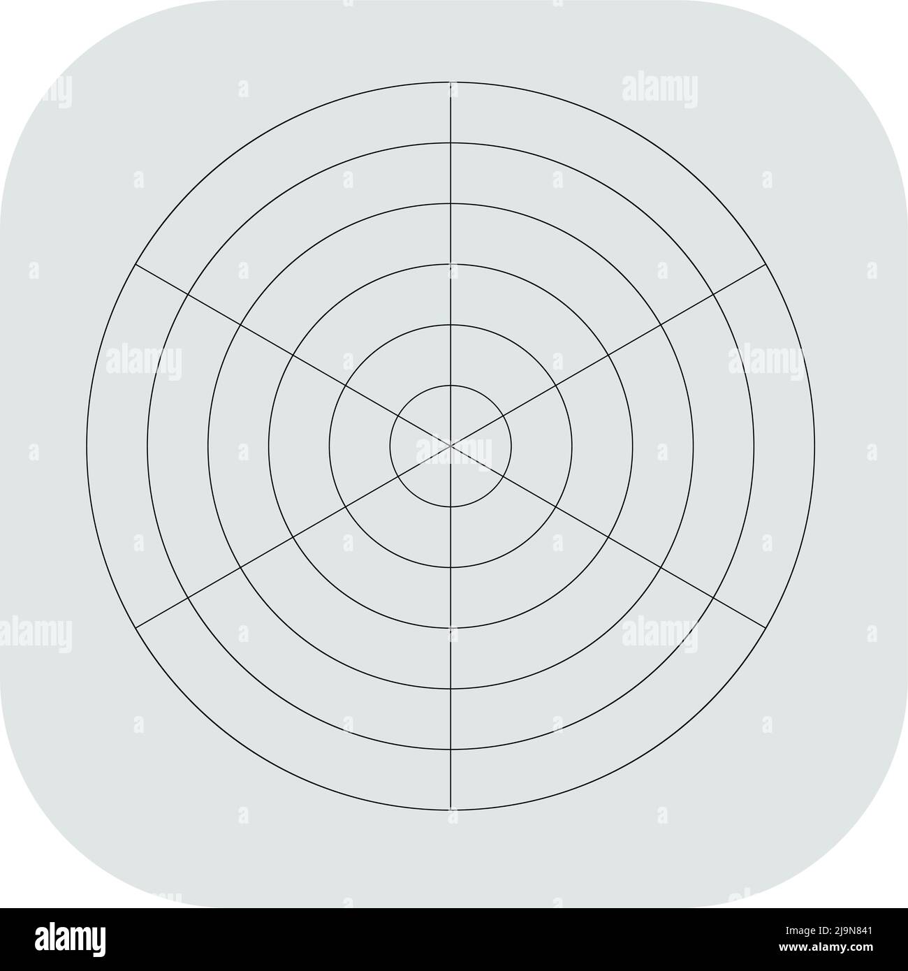 Polar, circular grid, mesh. Pie chart, graph element. Stock vector ...