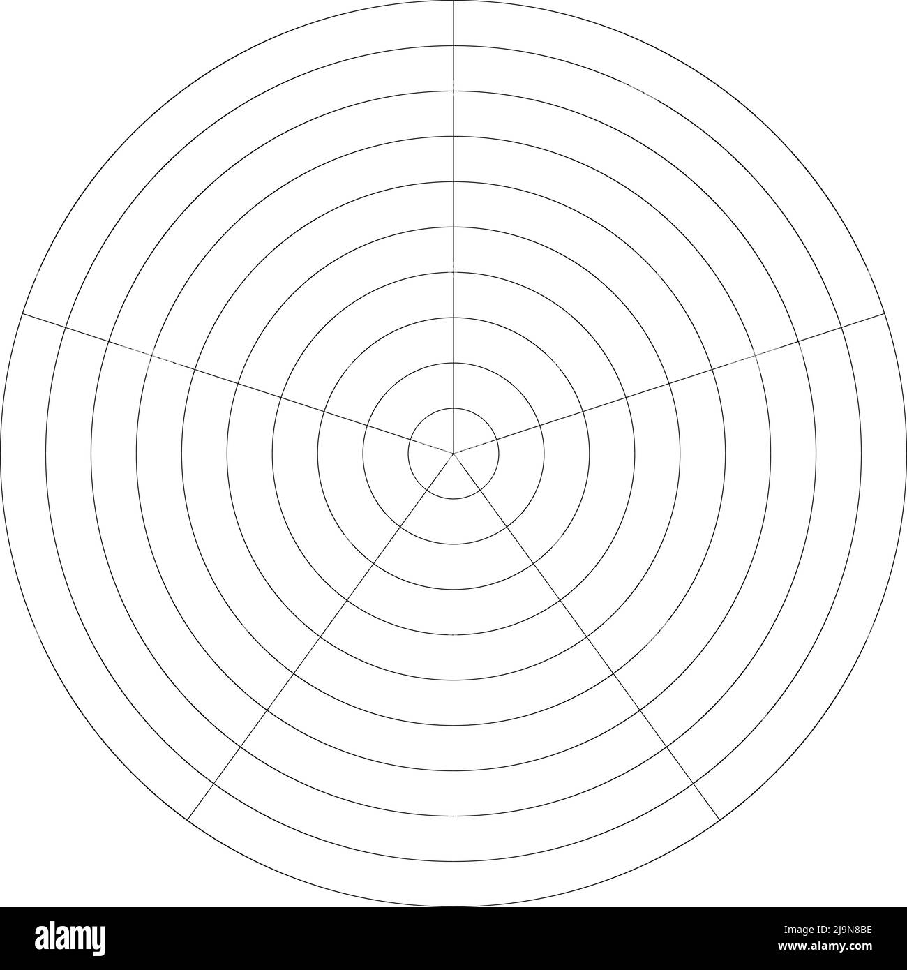 Polar, circular grid, mesh. Pie chart, graph element. Stock vector ...