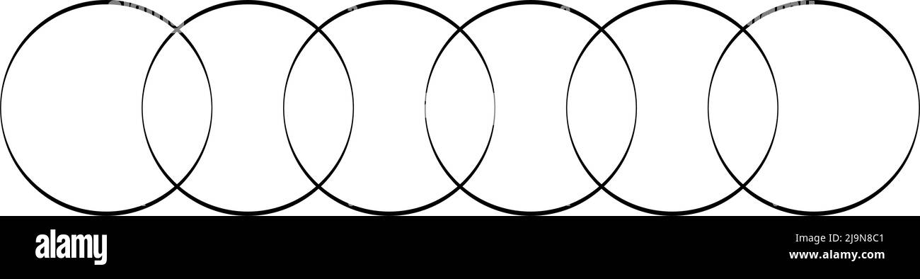 Intersecting, overlapping circles, rings. Stock vector illustration ...