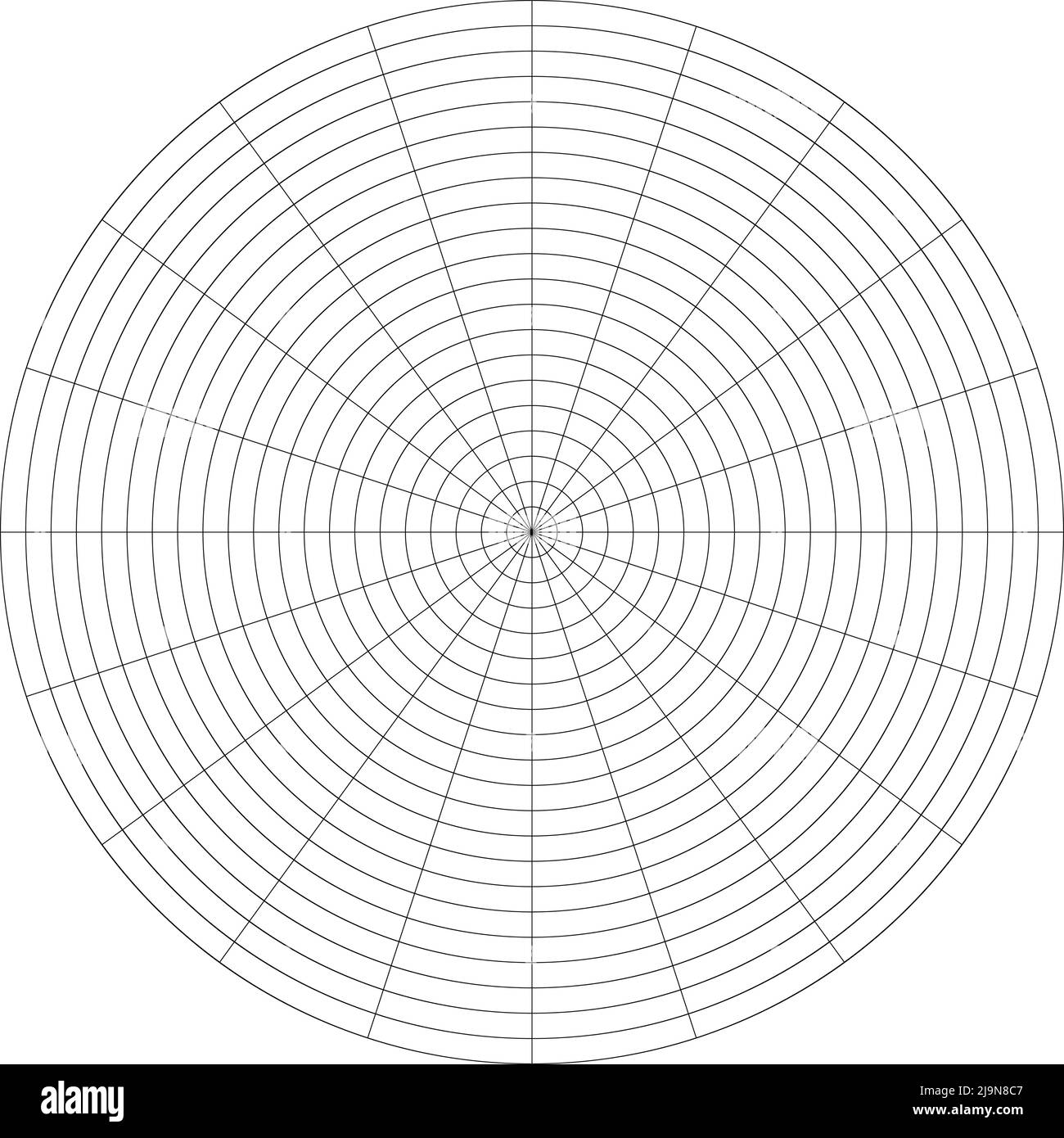 Polar, circular grid, mesh. Pie chart, graph element. Stock vector ...