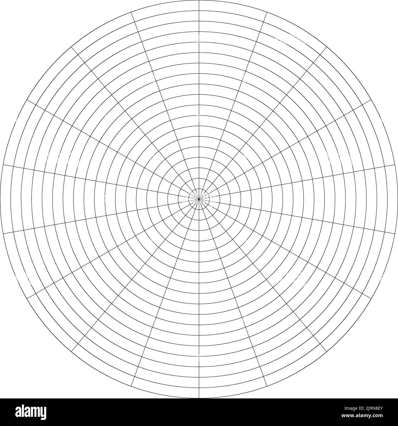Polar, circular grid, mesh. Pie chart, graph element. Stock vector ...