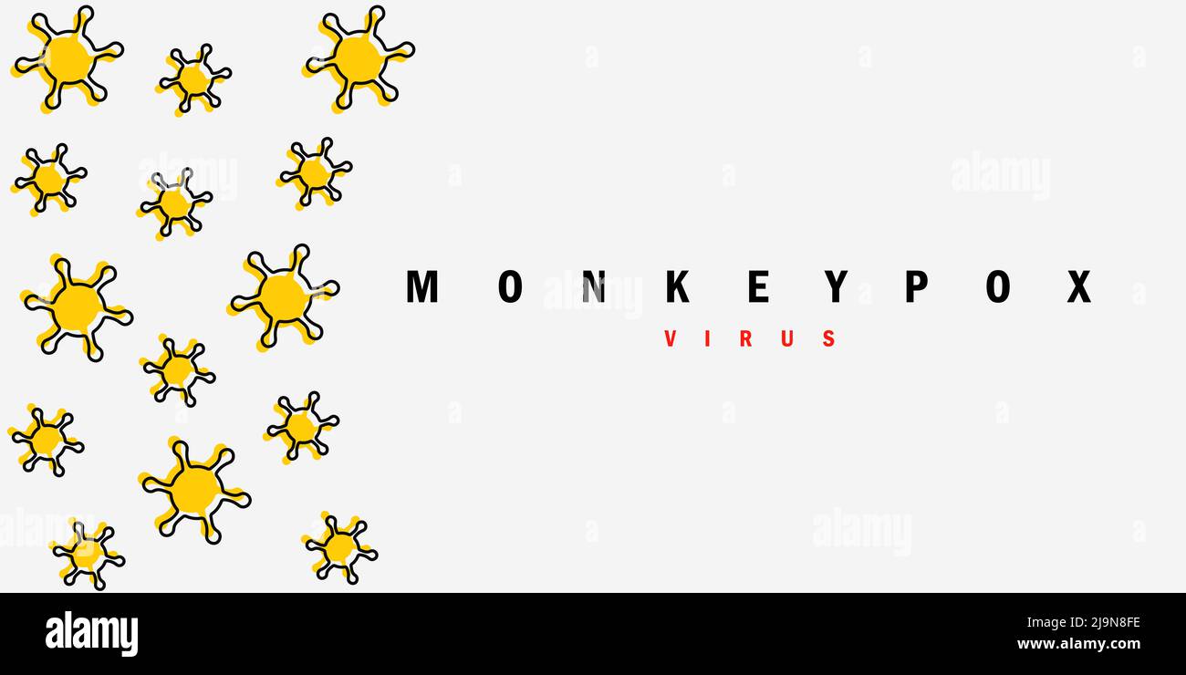 Banner with illustration of the yellow virus. The concept of the spread ...