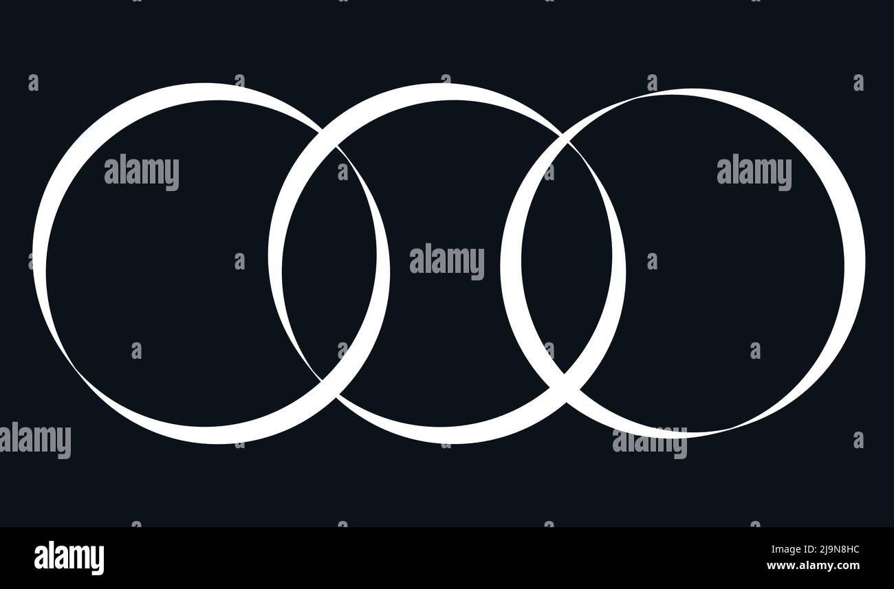 Intersecting, overlapping circles, rings. Stock vector illustration ...
