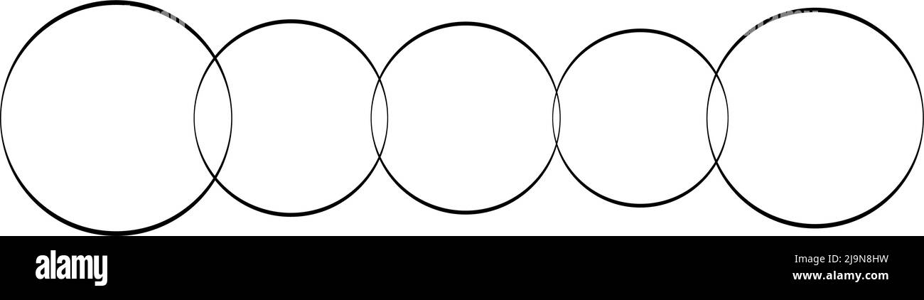 Intersecting, overlapping circles, rings. Stock vector illustration ...