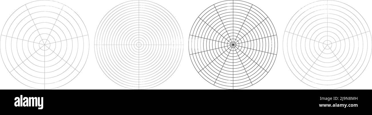 Polar, circular grid, mesh. Pie chart, graph element. Stock vector ...