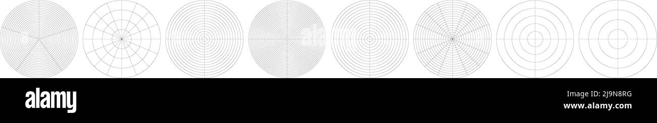 Polar, circular grid, mesh. Pie chart, graph element. Stock vector ...