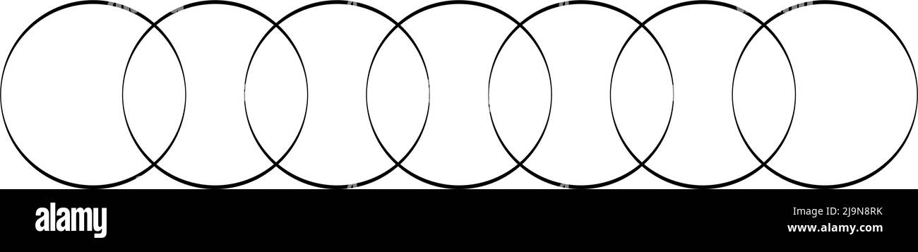 Intersecting, overlapping circles, rings. Stock vector illustration ...