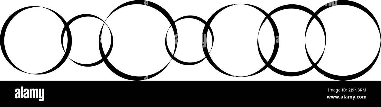 Intersecting, overlapping circles, rings. Stock vector illustration ...