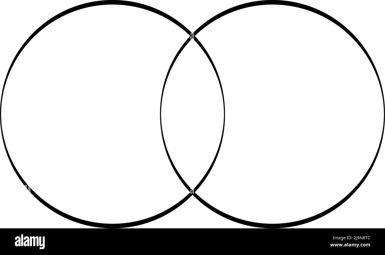 Intersecting, overlapping circles, rings. Stock vector illustration ...