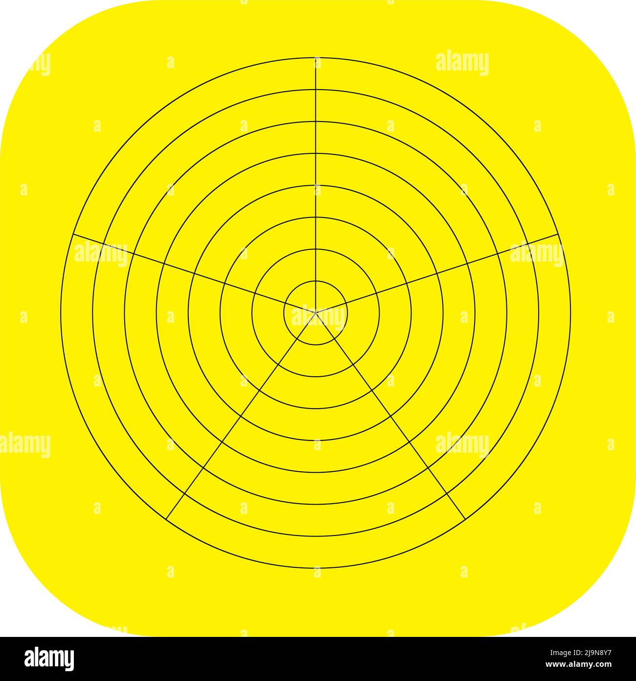 Polar, circular grid, mesh. Pie chart, graph element. Stock vector ...