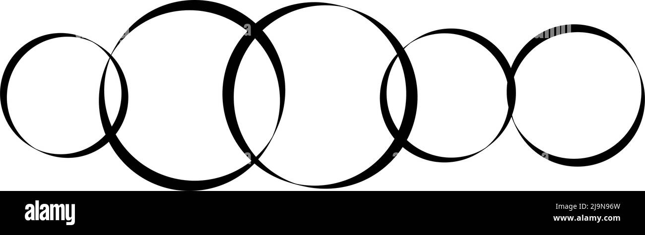 Intersecting, overlapping circles, rings. Stock vector illustration ...