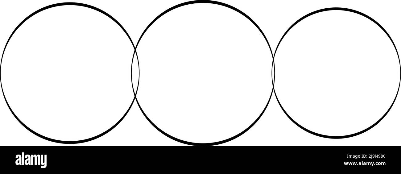 Intersecting, overlapping circles, rings. Stock vector illustration ...