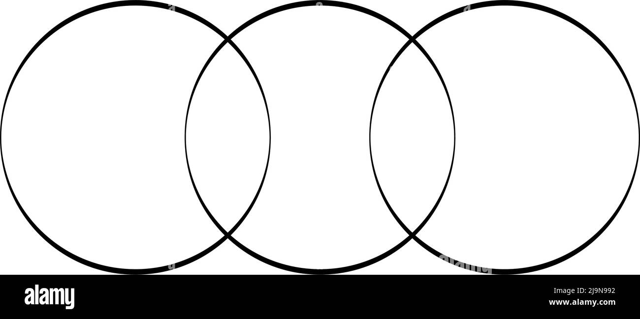 Intersecting, overlapping circles, rings. Stock vector illustration ...