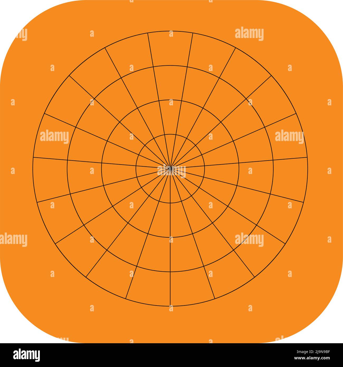 Polar, circular grid, mesh. Pie chart, graph element. Stock vector ...