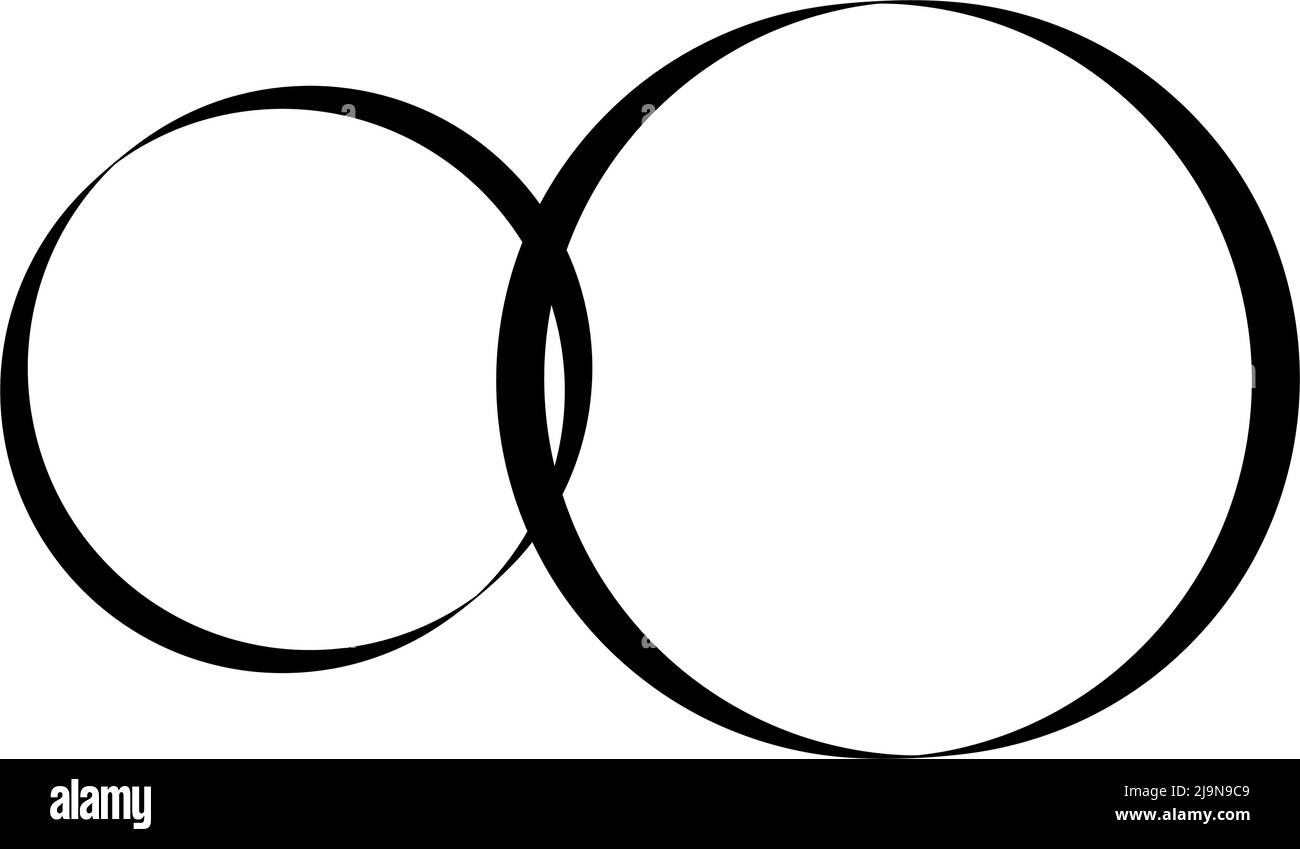 Intersecting, overlapping circles, rings. Stock vector illustration ...