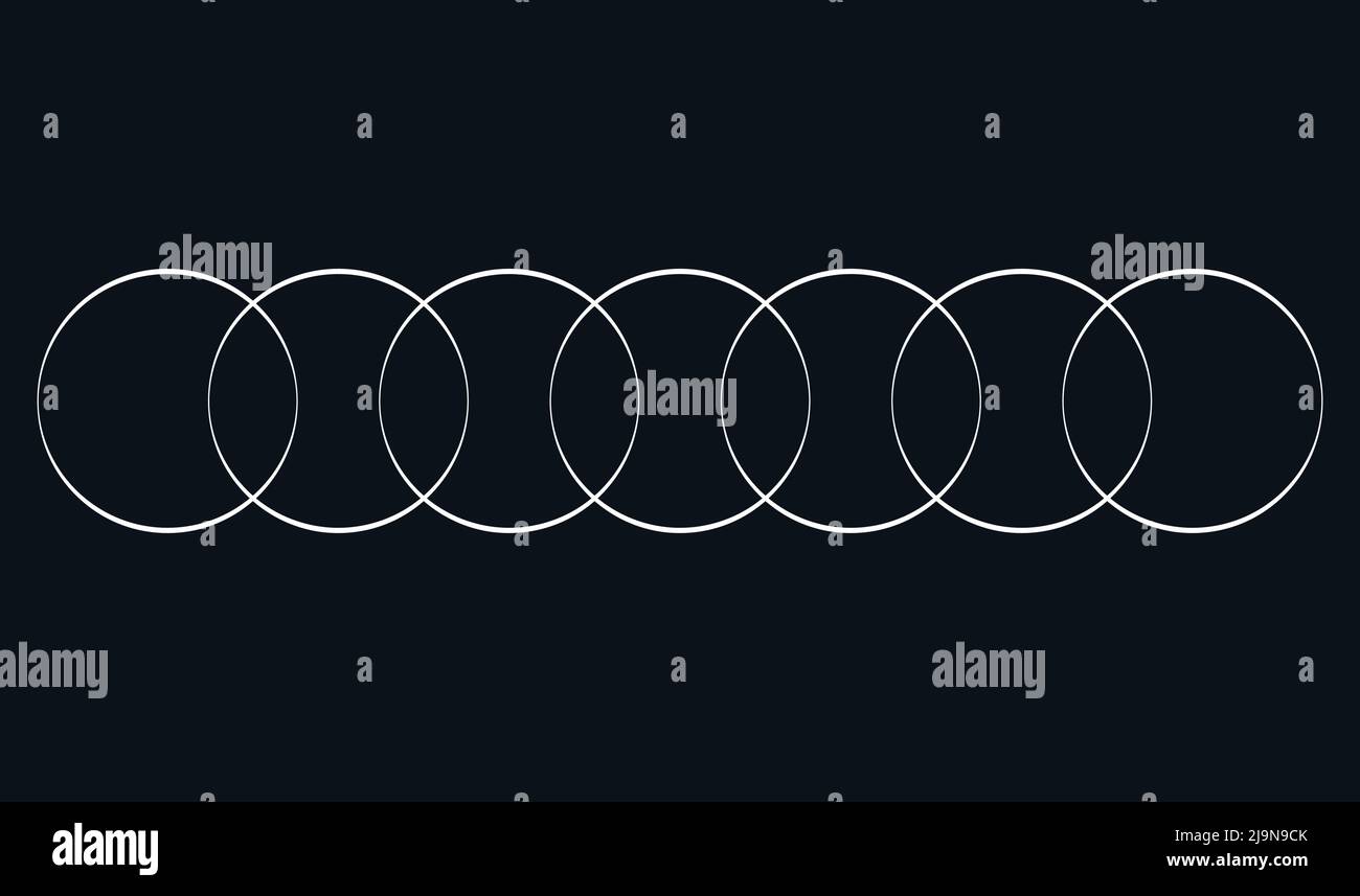 Intersecting, overlapping circles, rings. Stock vector illustration ...