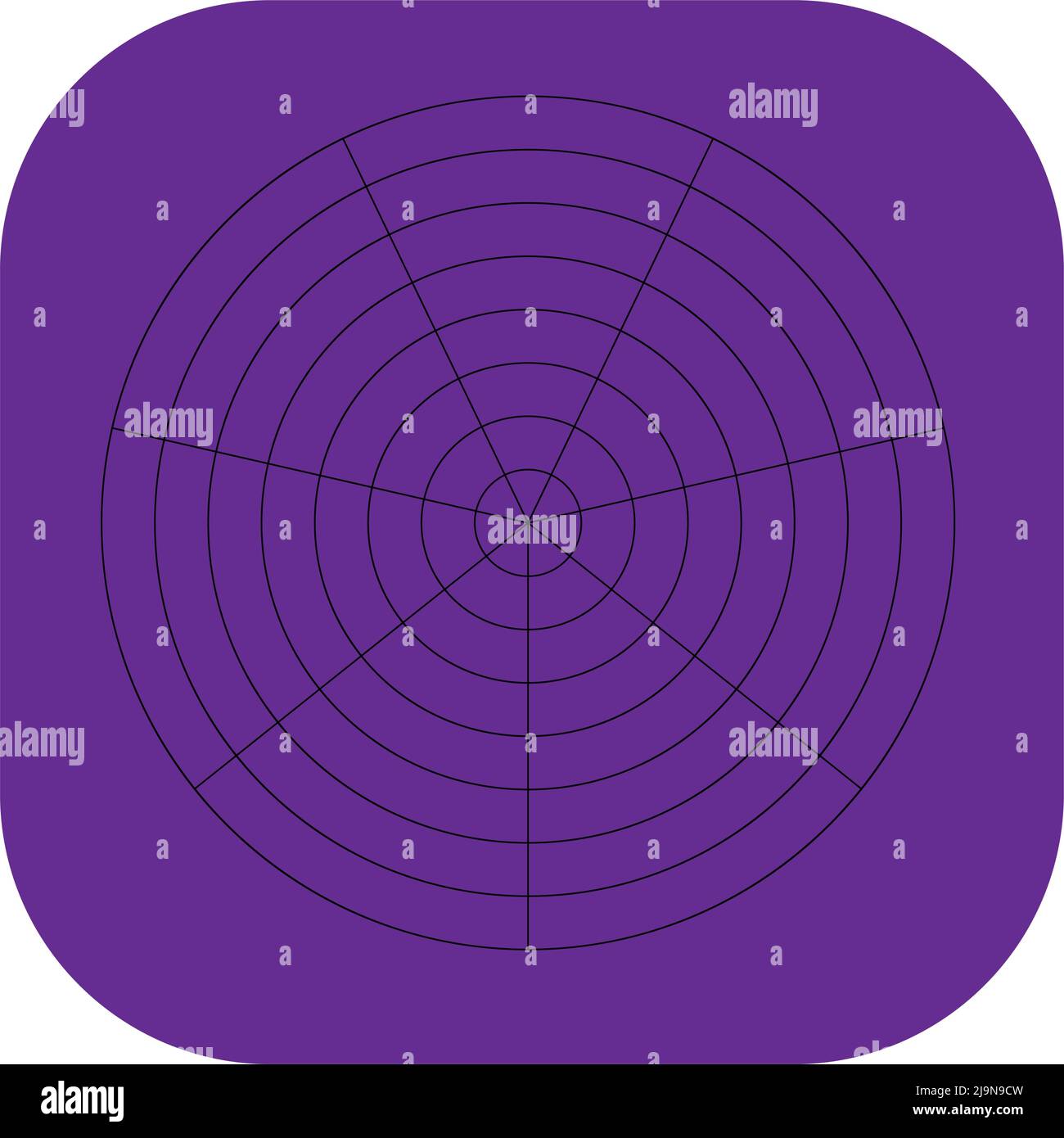 Polar, circular grid, mesh. Pie chart, graph element. Stock vector ...