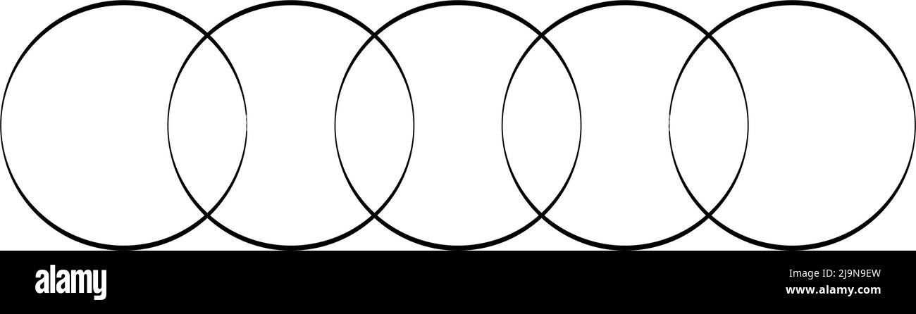 Intersecting, overlapping circles, rings. Stock vector illustration ...