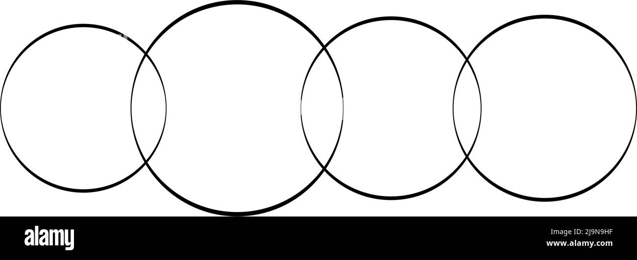 Intersecting, overlapping circles, rings. Stock vector illustration ...
