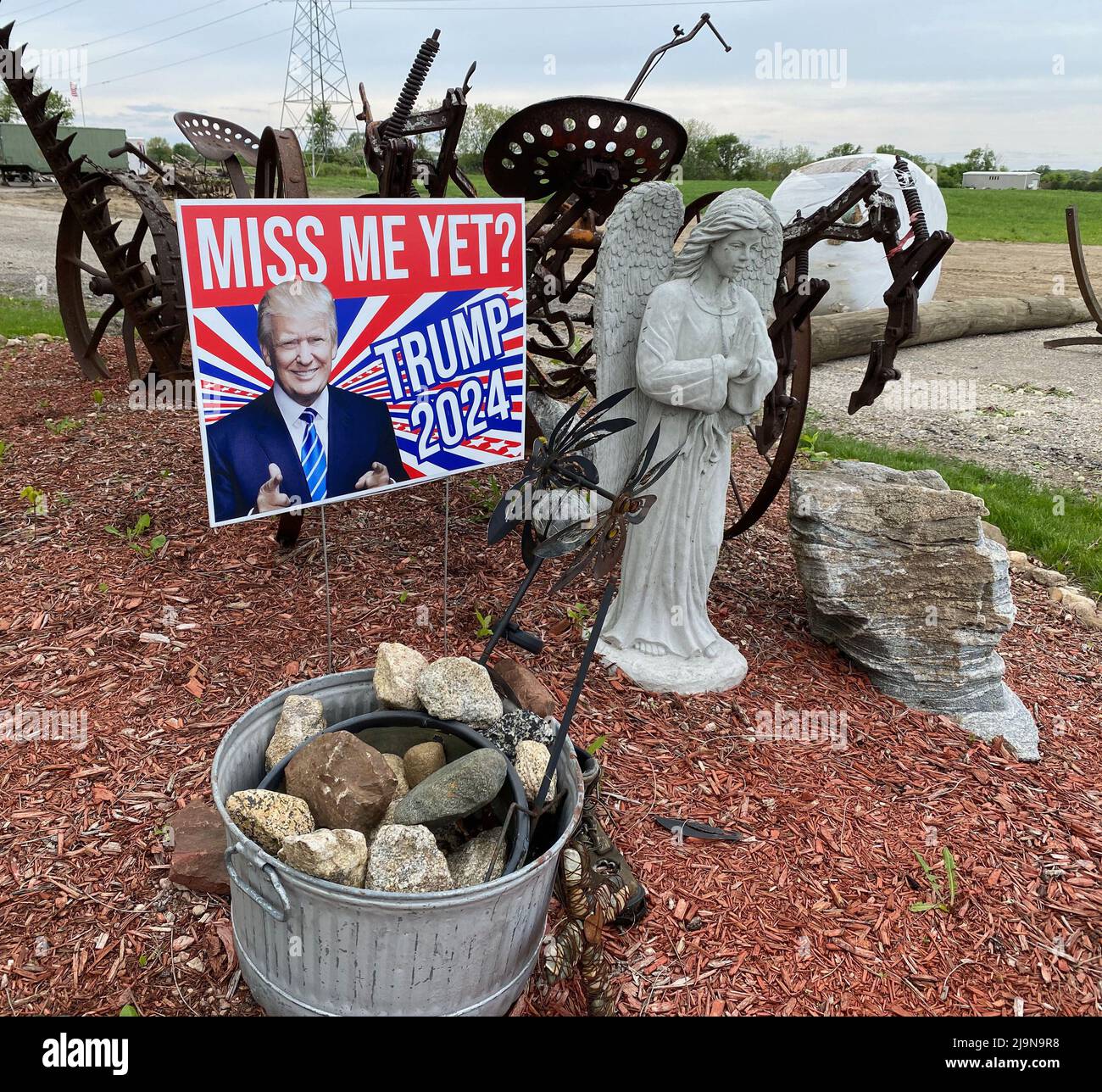 May 24, 2022, Town of Raymond, Wisconsin, USA: A sign favoring former ...