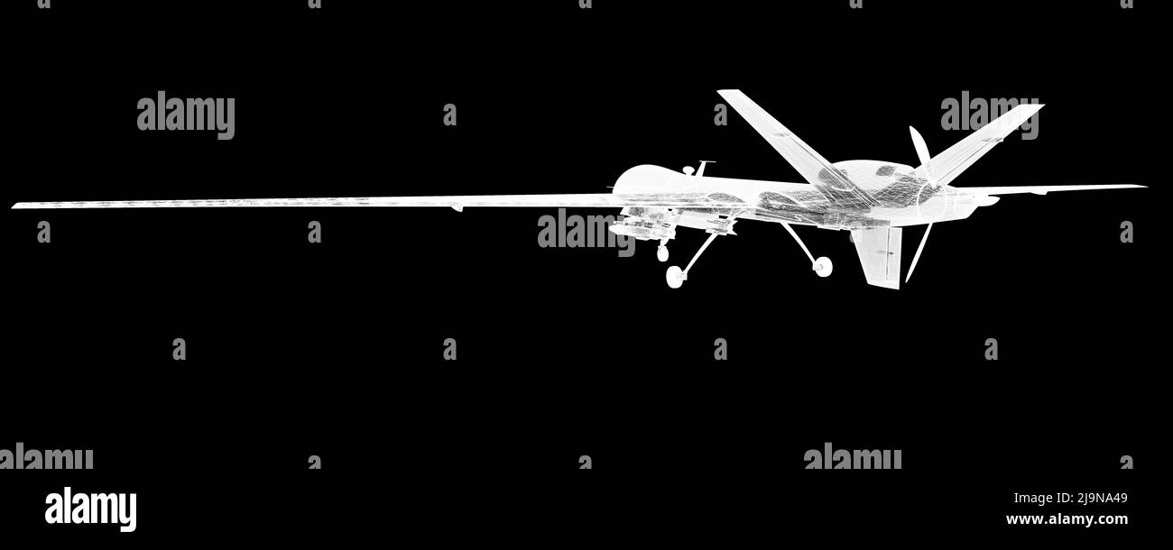 Unmanned Aerial Vehicle (UAV) , body structure, wire model Stock Photo ...