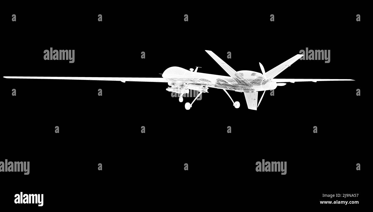 Unmanned Aerial Vehicle (UAV) , body structure, wire model Stock Photo ...