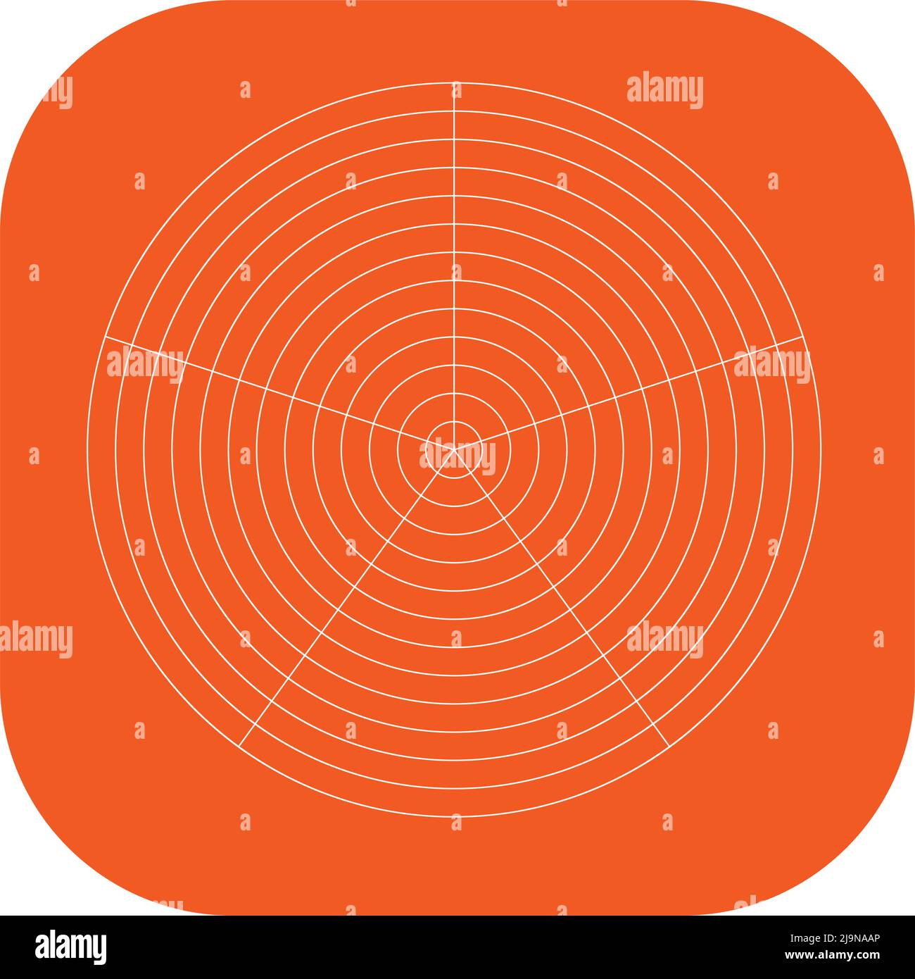 Polar, circular grid, mesh. Pie chart, graph element. Stock vector ...