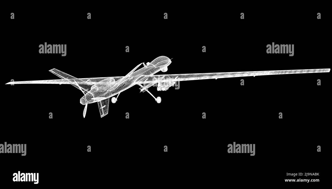 Unmanned Aerial Vehicle (UAV) , body structure, wire model Stock Photo ...
