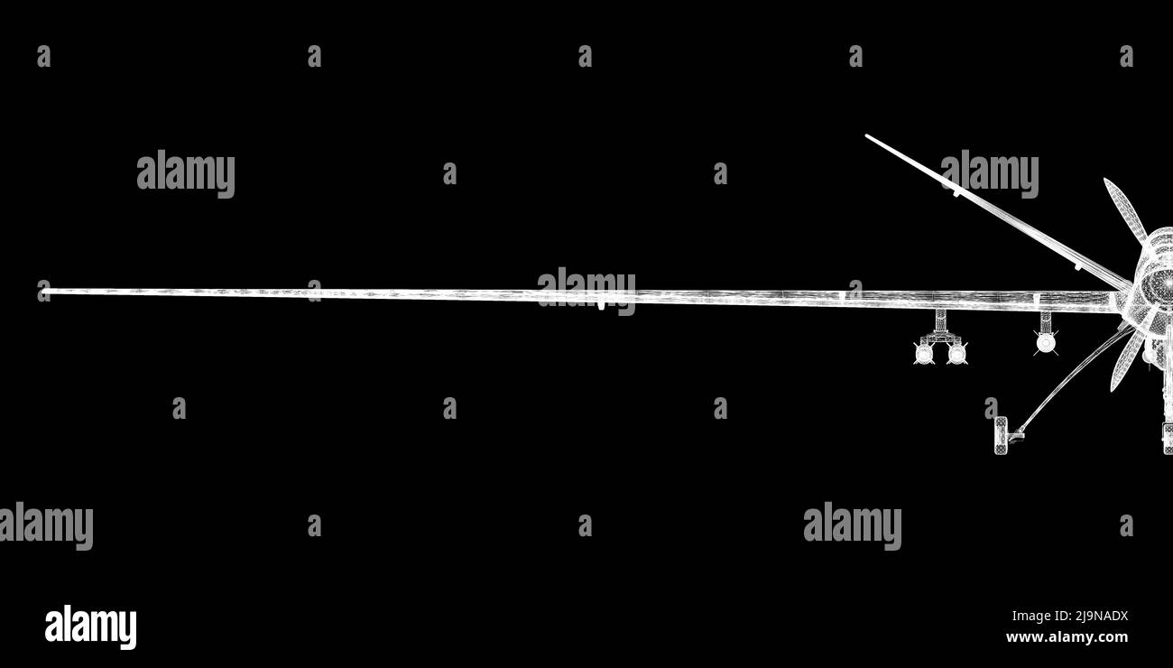Unmanned Aerial Vehicle (UAV) , body structure, wire model Stock Photo ...