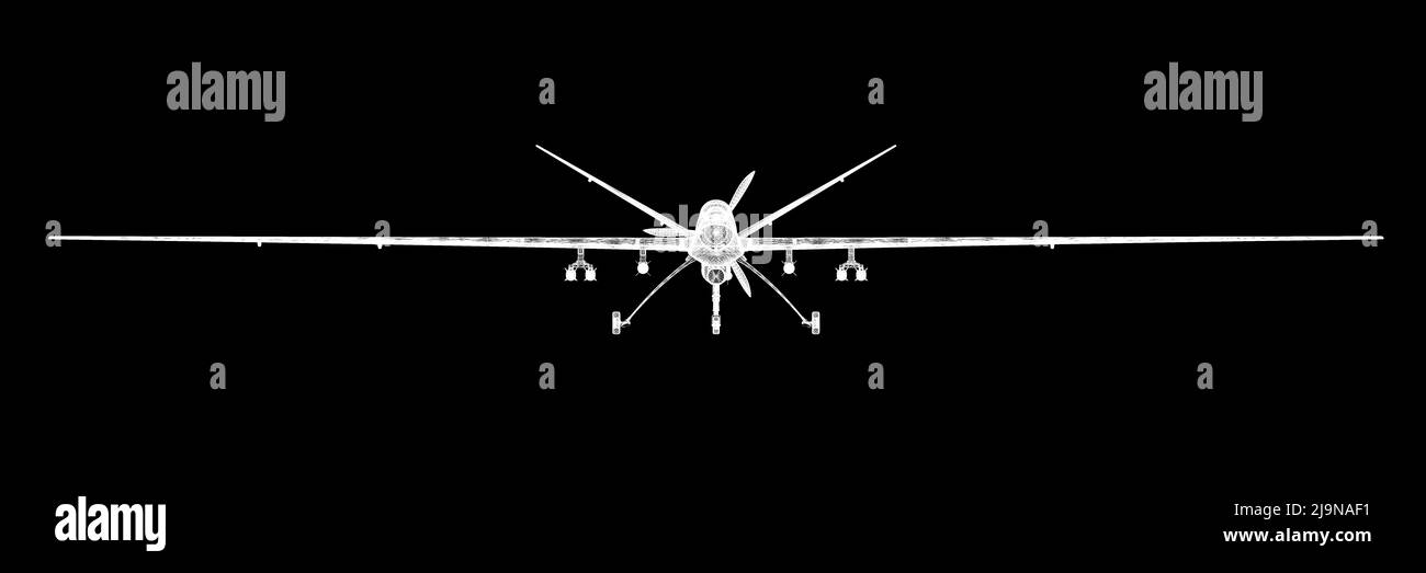 Unmanned Aerial Vehicle (UAV) , body structure, wire model Stock Photo ...